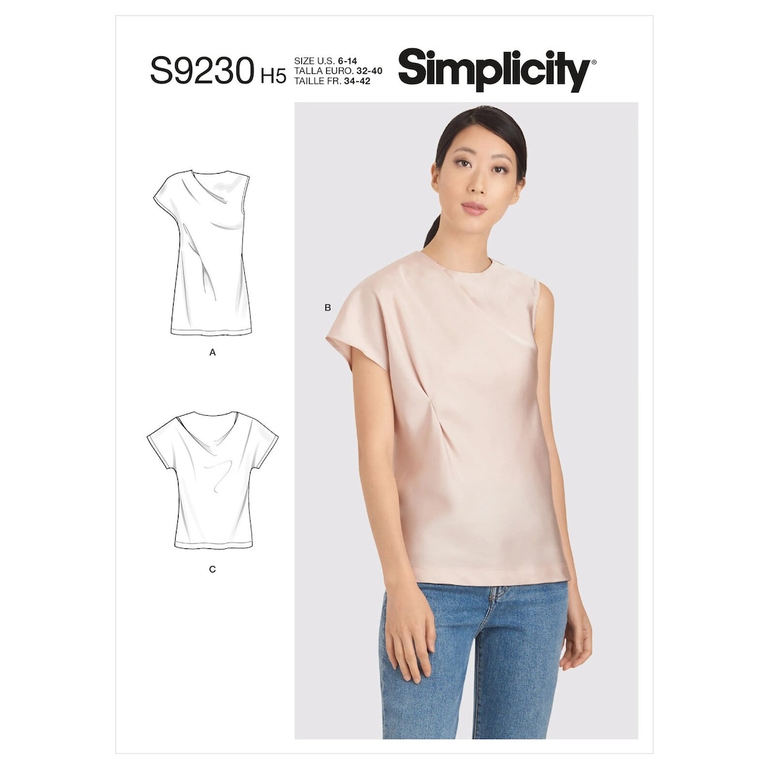 Simplicity S9230 Sewing Pattern - Misses Tops - Size 6-14 or 14-22 ...