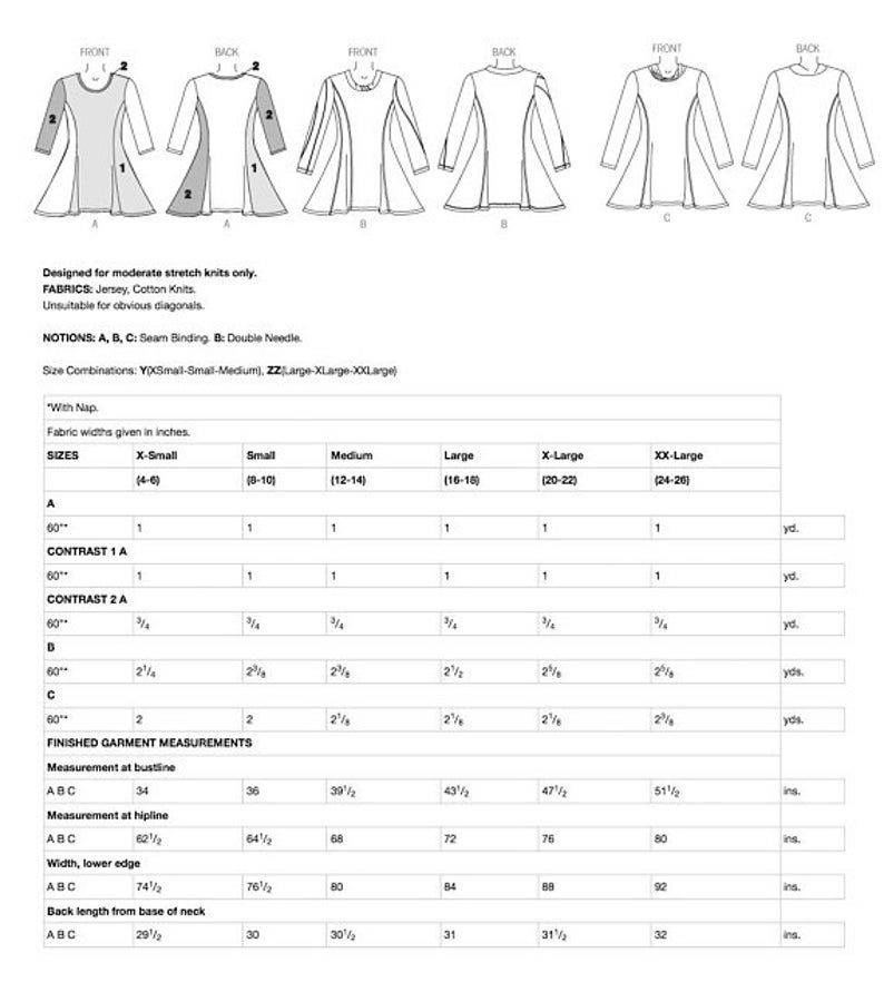 Butterick B6136 Size 4-14 Misses Fit and Flare Tunics Sewing - Etsy