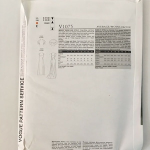 Vogue V1075 American Designer Chado Ralph Rucci Misses' Dress and Stole ...