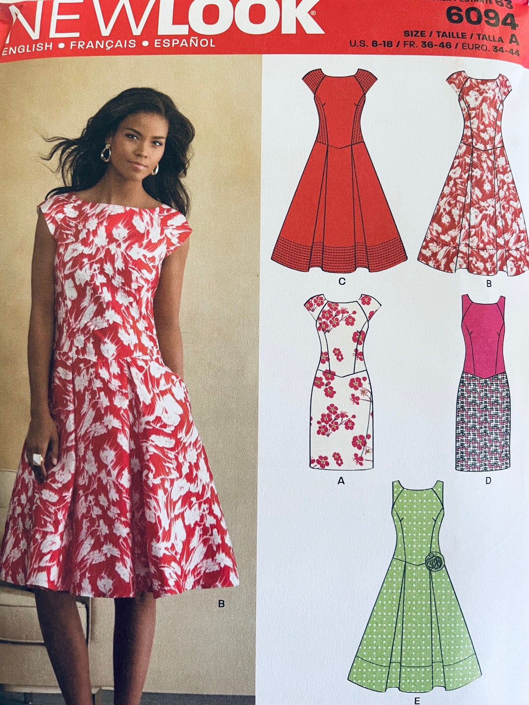 New Look 6094 - Sewing Pattern - Misses Dress With Sleeveless or Cap ...