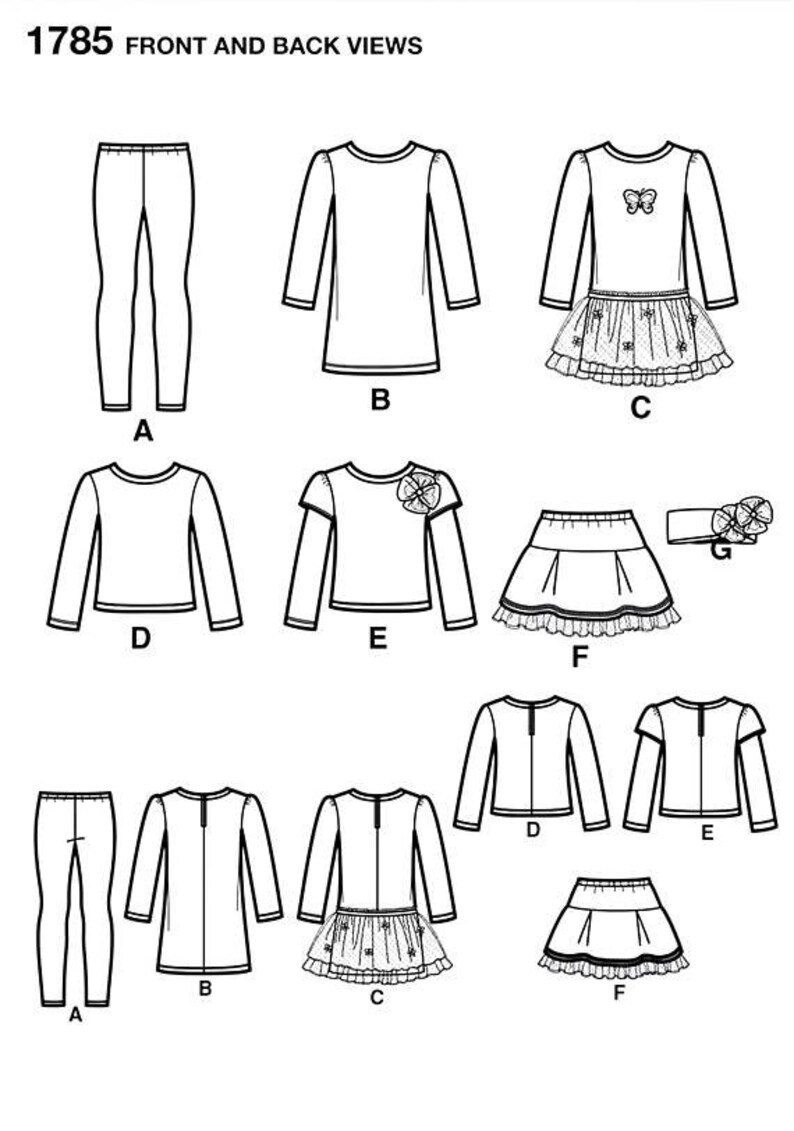 Simplicity 1785 Size 1/2-1-2-3 or 4-5-6-7-8 Girl's - Etsy