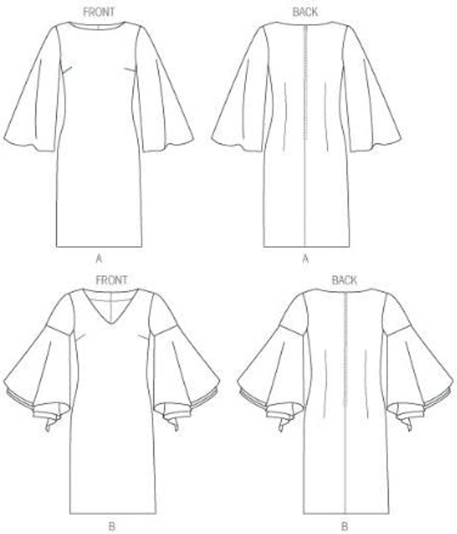 Vogue V8945 Sewing Pattern - Misses Dresses With Sleeve Flounce - Size ...