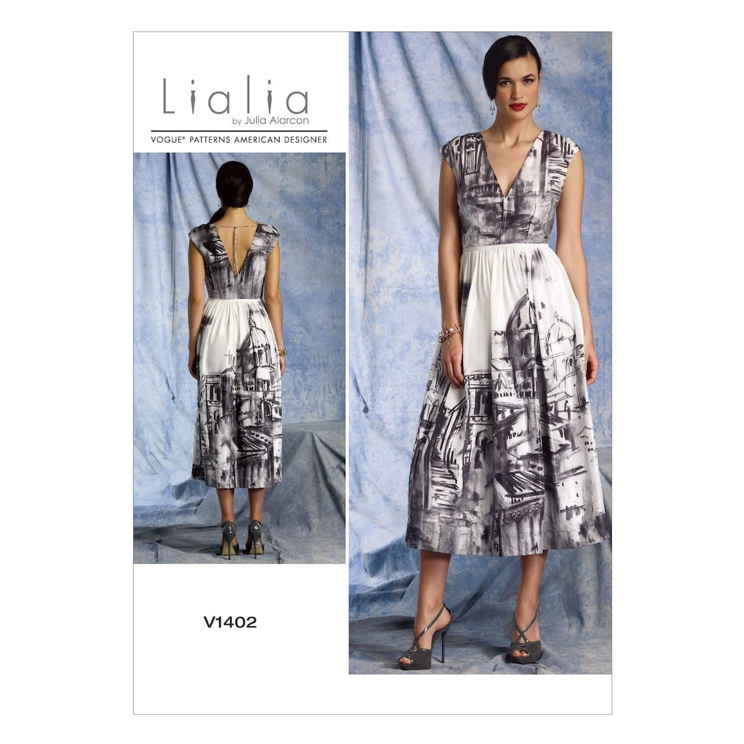 Vogue V1402 Misses Lined Dress Sewing Pattern Size 6-14 or 14-22 ...