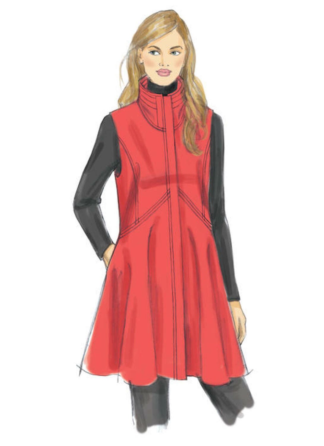 Vogue V1494 Misses Sandra Betina Lined Coat or Vest Sewing Pattern Bust ...