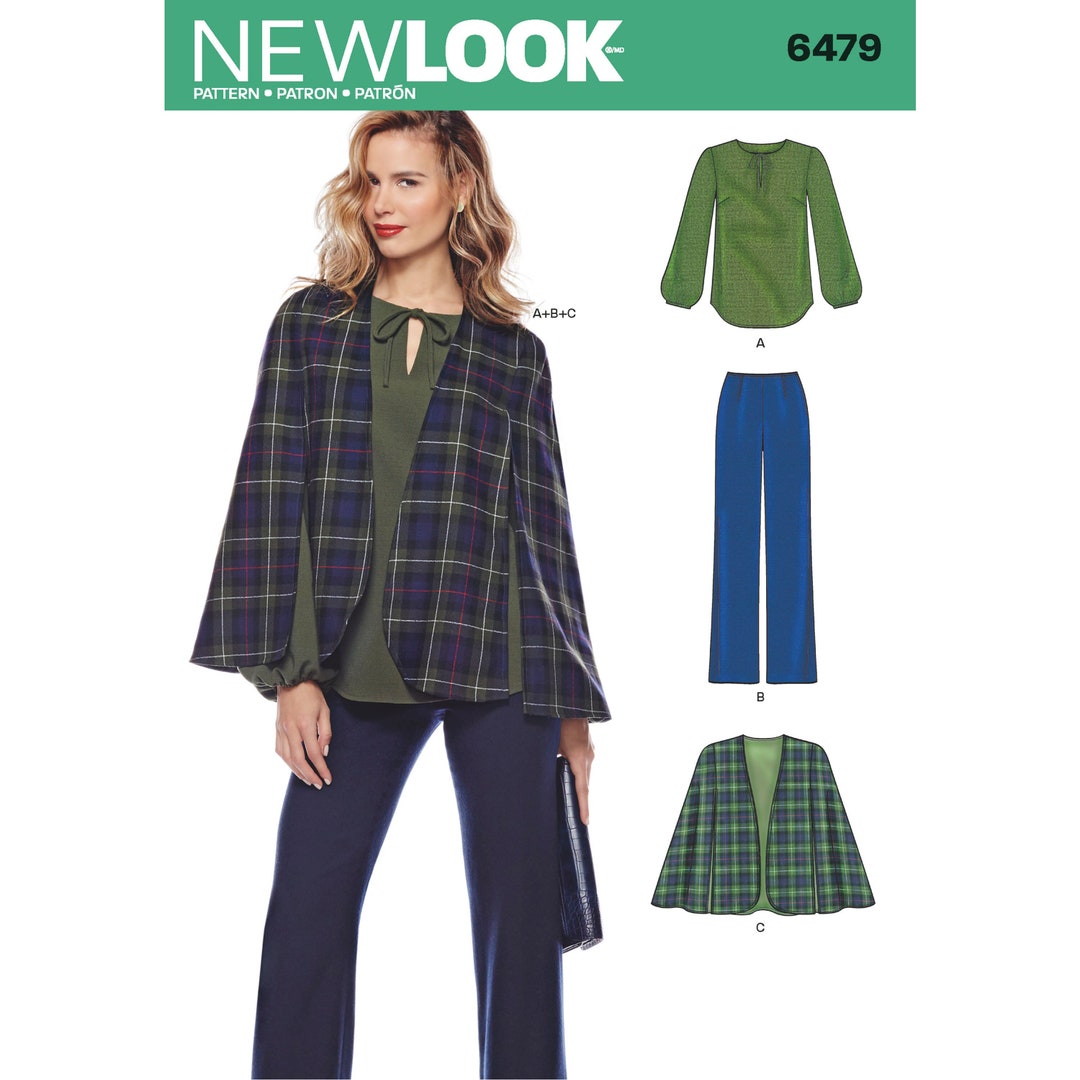 New Look 6479 Misses Tunic, Pants, and Cape Sewing Pattern - Size 8-18 ...