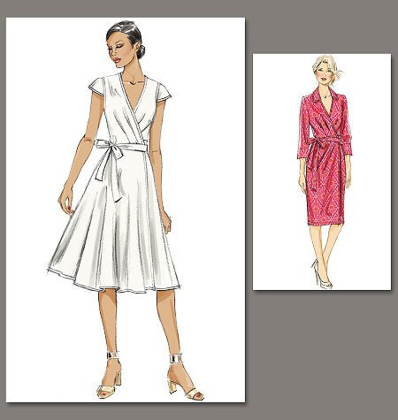 Vogue V8784 Sewing Pattern - Misses' Wrap Dress - Size 6-14 or 14-22 ...