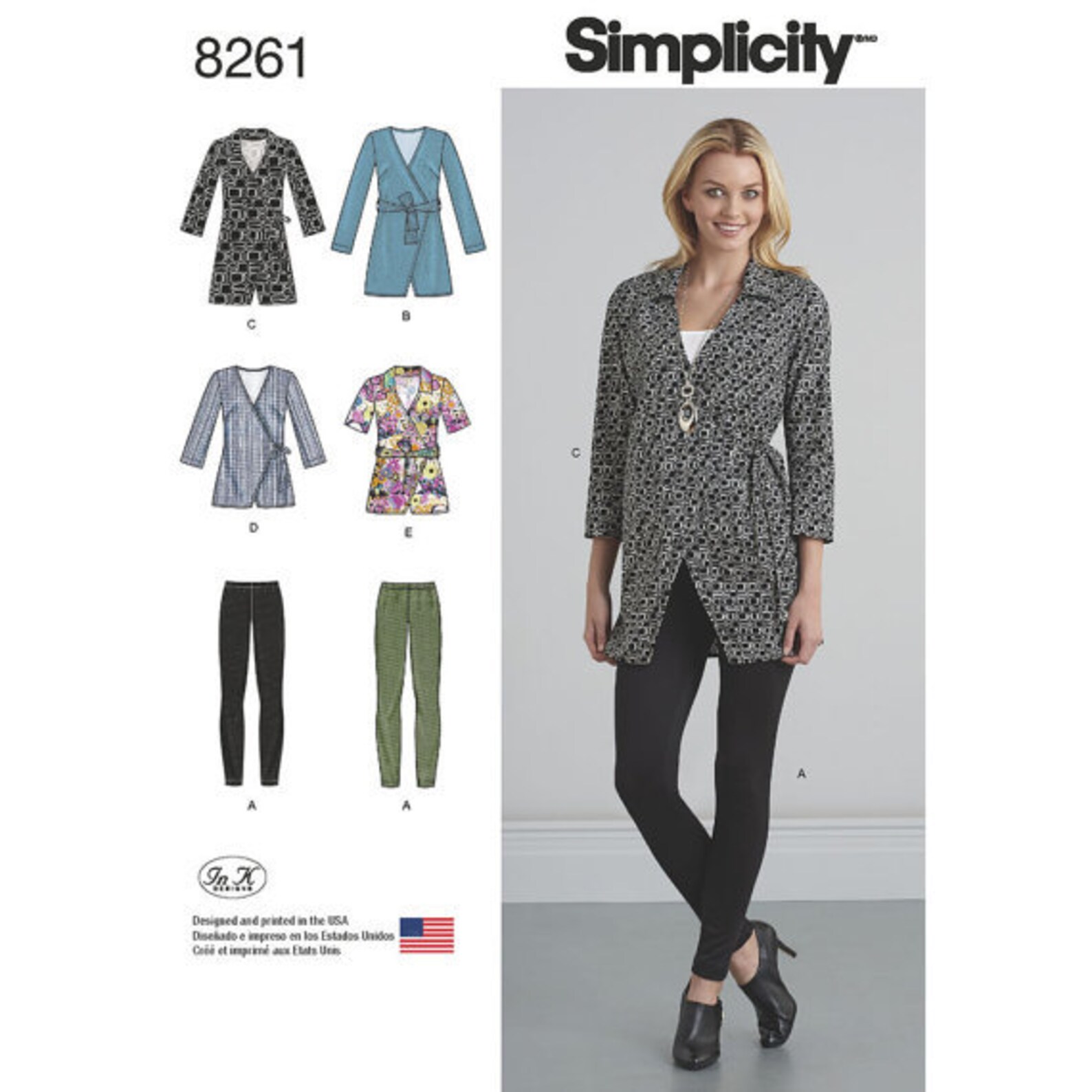 Simplicity 8261 Size 6-14 or 14-22 Misses' Wrap Tunic in Two Lengths ...