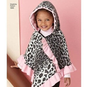 Simplicity 1263 Child's Poncho and Reversible Cape Sewing Pattern Size ...