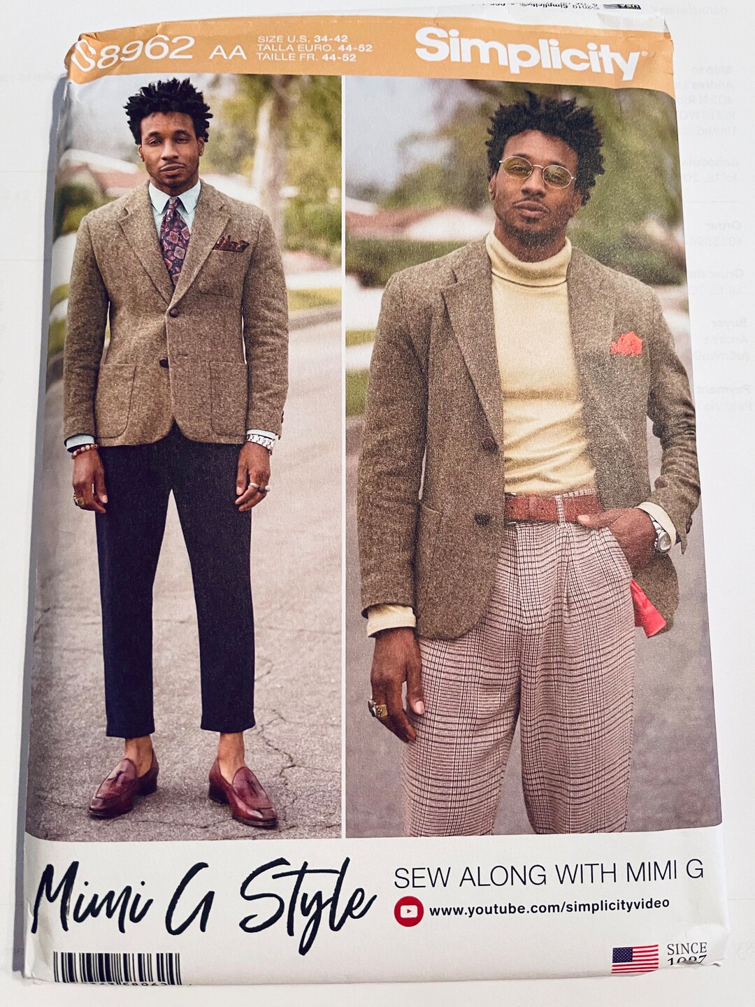 Simplicity S8962 Men's Lined Blazer by Mimi G Style - Size 34-42 or 44 ...