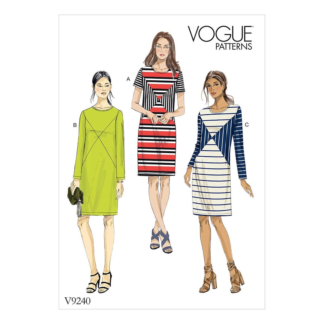 Vogue V9240 Misses Fitted Panel Dresses Sewing Pattern Size 6-14 or 14 ...