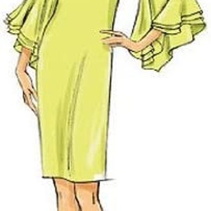 Vogue V8945 Sewing Pattern - Misses Dresses With Sleeve Flounce - Size ...