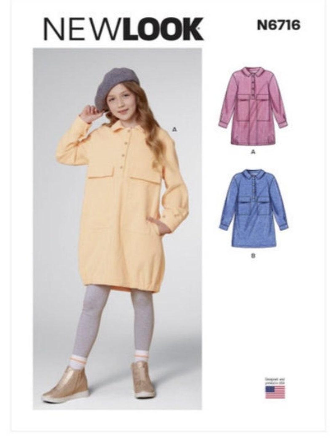 New Look N6716 Sewing Pattern Girl's Shirt Dresses - Size , New Pattern ...