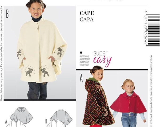 Burda 9674 Sewing Pattern - Girl's Capes - Size 4-10/uncut FF - Etsy