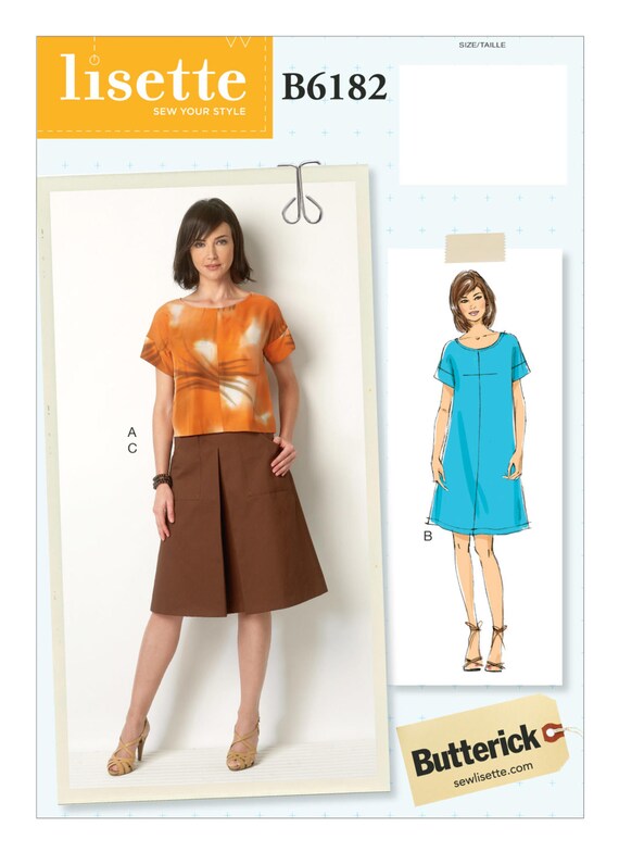 Butterick B6182 Size 6-14 or 14-22 Misses Top Dress and Skirt - Etsy