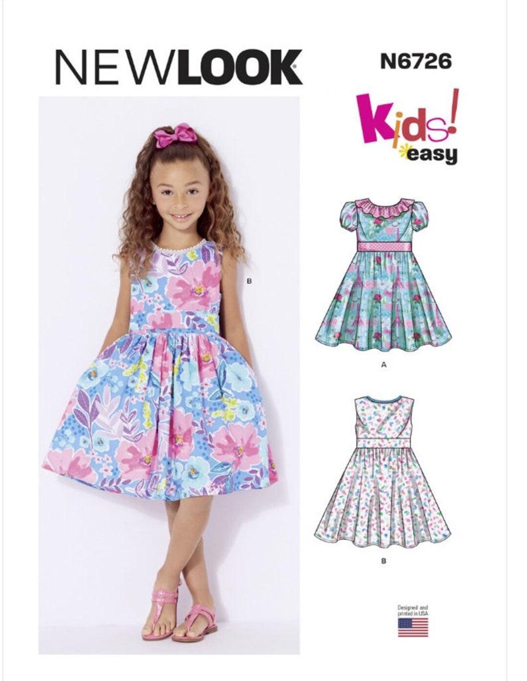 New Look N6726 Sewing Pattern - Girl's Dresses, Girls Toddler 1/2 to 3 ...