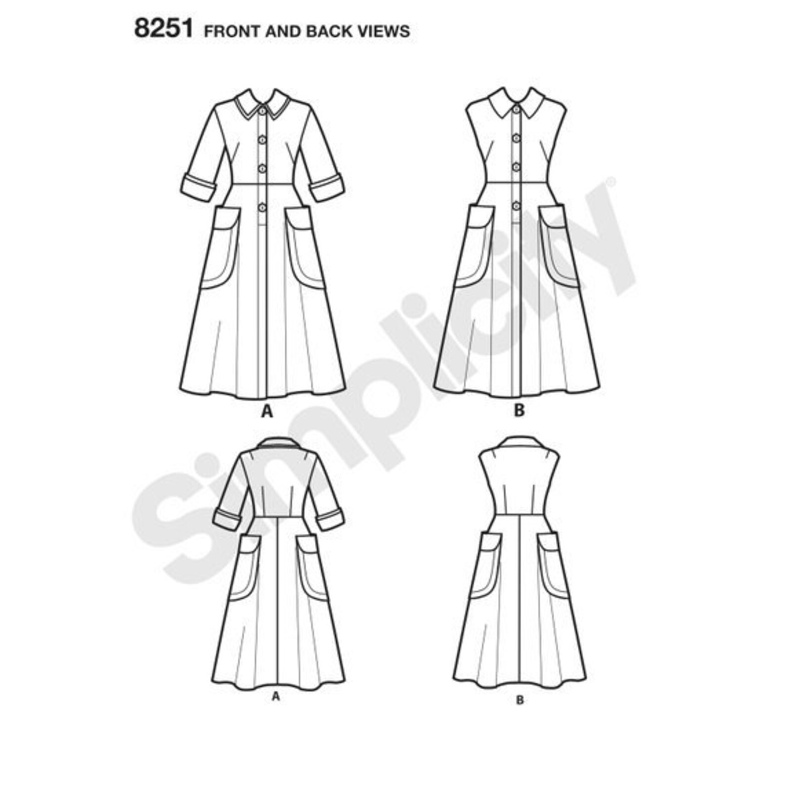 Simplicity 8251 Misses 1950's Vintage Dress Sewing Pattern / UNCUT ...
