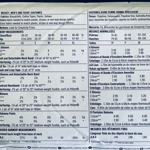 Simplicity 8318 - Kimono Robe Hakama Pants Costume Sewing Pattern XS S ...