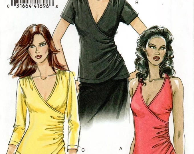 Vogue V8390 Sewing Pattern - Misses Wrap Front Top Size 6-12/uncut - Etsy