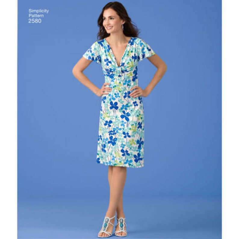 Simplicity Sewing Pattern 2580 Flared Empire Dresses Knee or - Etsy