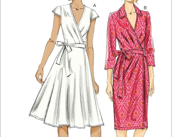 Vogue V8784 Sewing Pattern - Misses' Wrap Dress - Size 6-14 or 14-22 ...