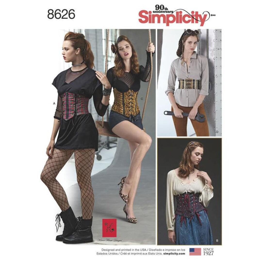 Misses' Cosplay/costume Corset/corset Belts - Simplicity Sewing Pattern ...