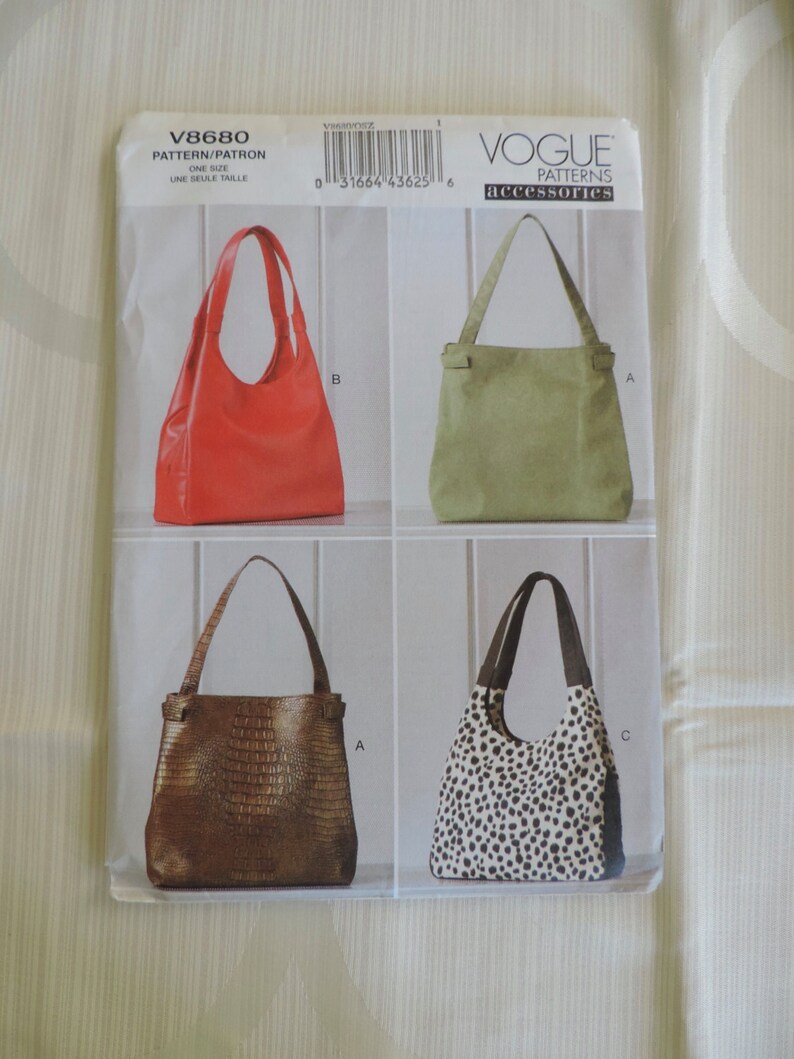 Vogue V8680 Misses Purse in 2 Styles Sewing Pattern / UNCUT Factory ...