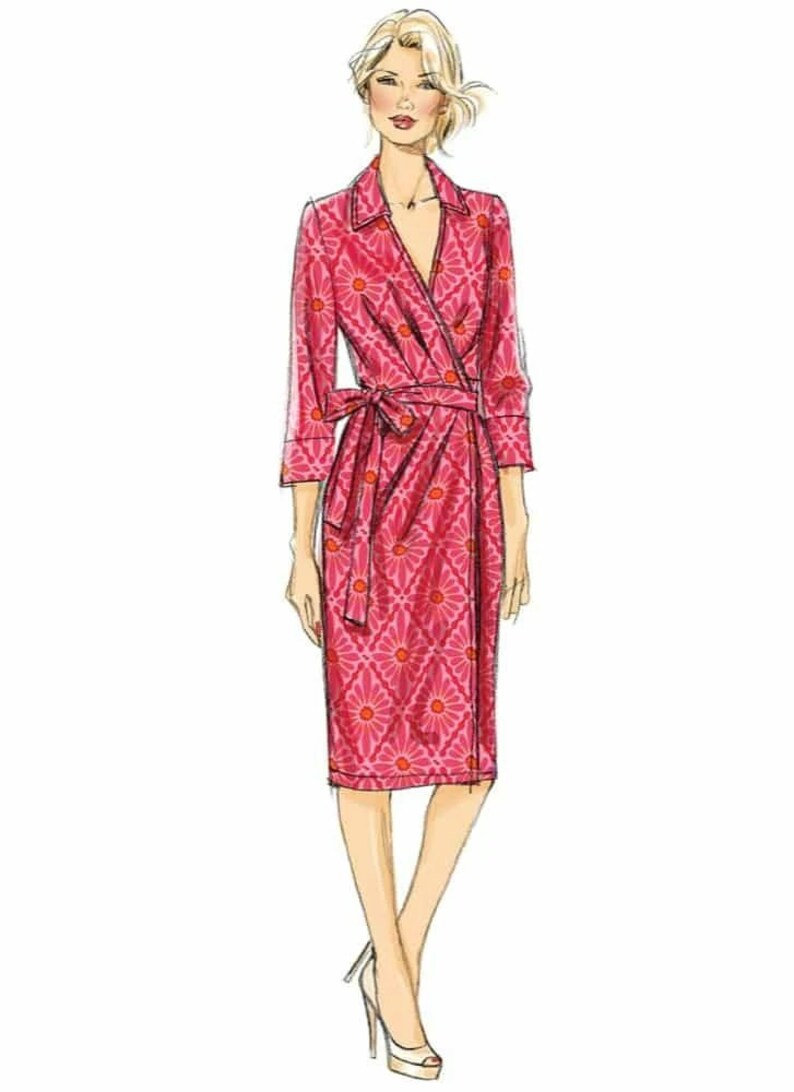 Vogue V8784 Sewing Pattern - Misses' Wrap Dress - Size 6-14 or 14-22 ...