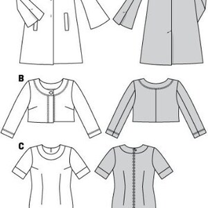 Burda 7322 Size 10-24 Misses Jacket and Fitted Lined Dress Sewing ...