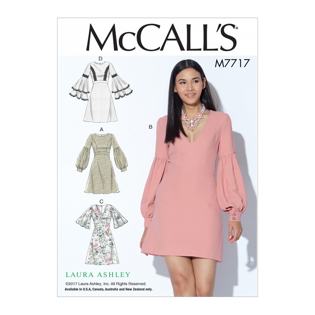 Mccalls M7717 Sewing Pattern - Misses Fitted Lined Dresses With ...