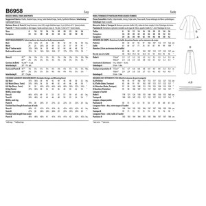 Butterick B6958 R11901 Sewing Pattern - Misses Dress, Tunic and Pants ...