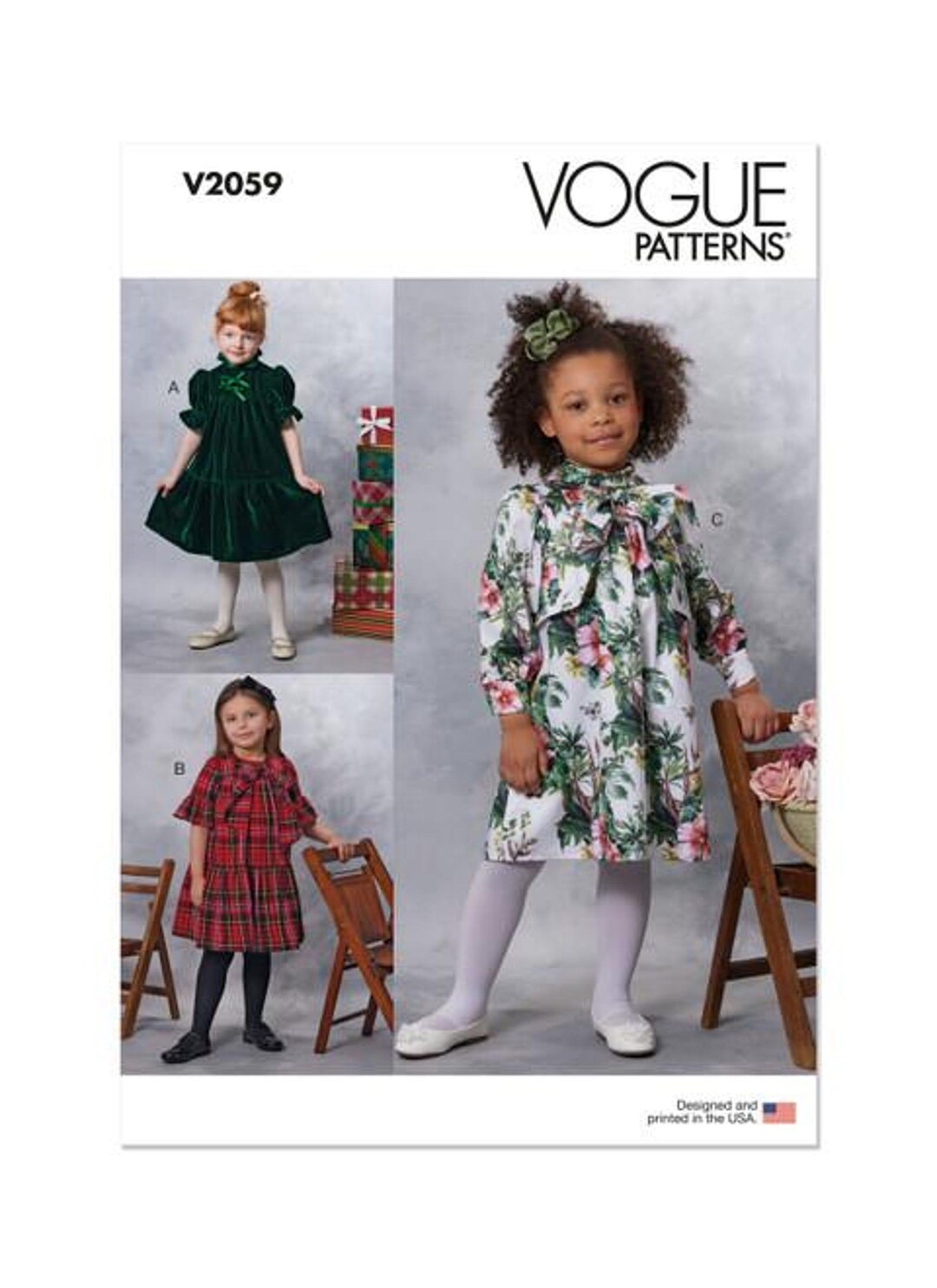 Vogue V2059 Sewing Pattern - Girl's Dresses - Size 3-8 / Uncut, FF - Etsy