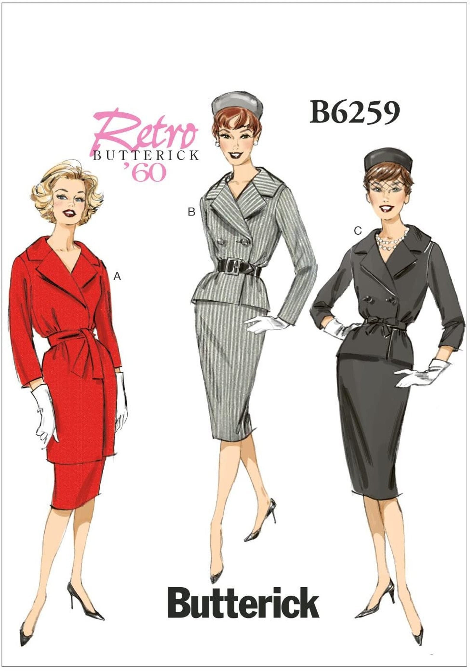Butterick B6259 Misses '60' Retro Jacket Skirt and - Etsy