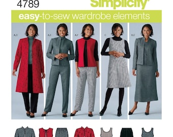 Uncut Sewing Pattern Easy to Sew Pants, Vest, Jacket, Jumper Simplicity ...