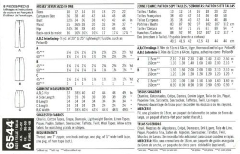 New Look 6544 Sewing Pattern Pencil Skirt in 2 Lengths | Etsy