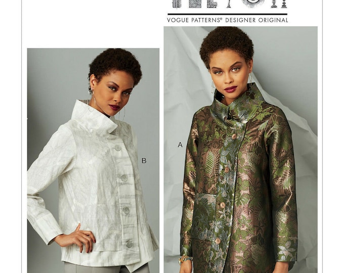 Vogue Sewing Pattern for Womens Jacket, Vogue 9341, Wrap Jacket, Loose ...