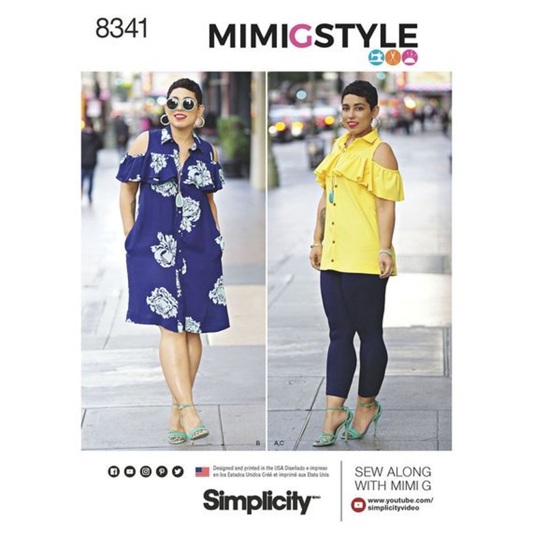 Simplicity 8341 Size 6-14 or 16-24 Misses' Dress, Top and Knit Leggings ...