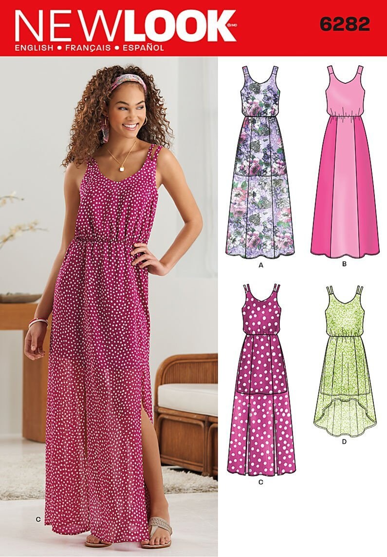 New Look 6282 Size 4-16 Misses Maxi Dresses With Elastic Waist - Etsy