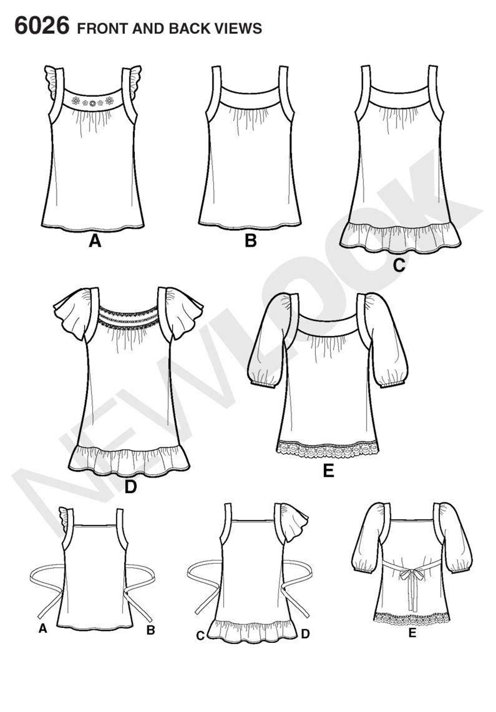 New Look 6026 Misses Tops With Sleeve and Trim Variations Sewing ...