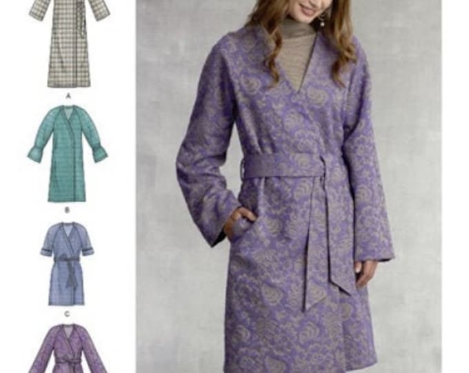 Simplicity 8798 Size 6-14 or 16-24 Misses' Unlined Coat, Wrap Style ...