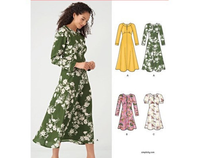 New Look 6574 Sewing Pattern Misses Puff Sleeve Dress, Summer Dress ...