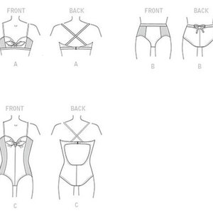 Butterick B6358 Misses Lined Swimsuits Sewing Pattern Size 4-12 or 12 ...