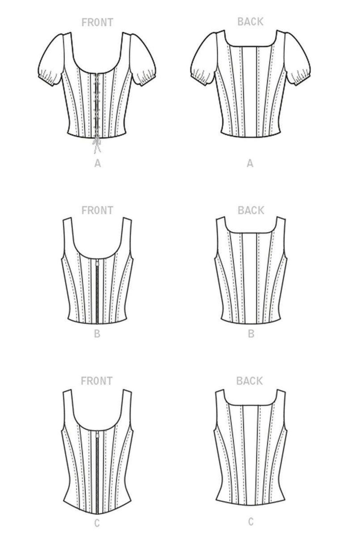 Mccalls M8182 R10907 Misses Corset Tops Sewing Pattern Size | Etsy