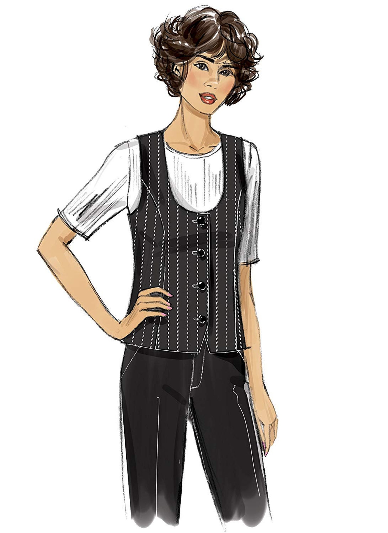 Vogue V9273 - Size 6-14 or 14-22 Misses Semi-fitted Lined Vests Sewing ...