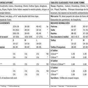 Simplicity 8232 Sewing Pattern - 1940s Full and Half Aprons - Size S-m ...