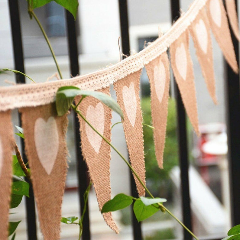 Jute Hessian Burlap Banner Bunting Banner 12pcs Triangle | Etsy