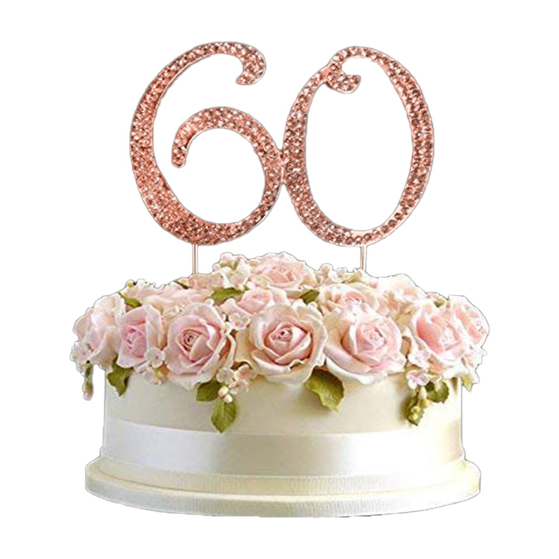 Small Crystal Rose Gold Birthday Cake Toppers Number Pick | Etsy