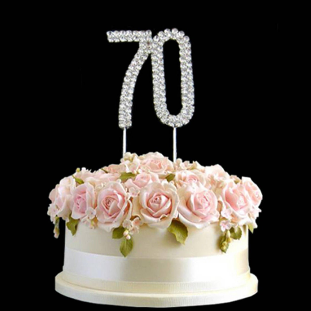 Rhinestone Crystal 70th Cake Topper Birthday Cake Topper - Etsy