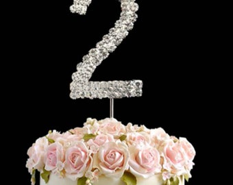 21 Rhinestone Cake Topper Silver / Gold - Etsy