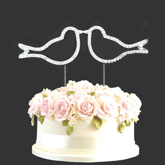 Rhinestone Cake Topper Bird