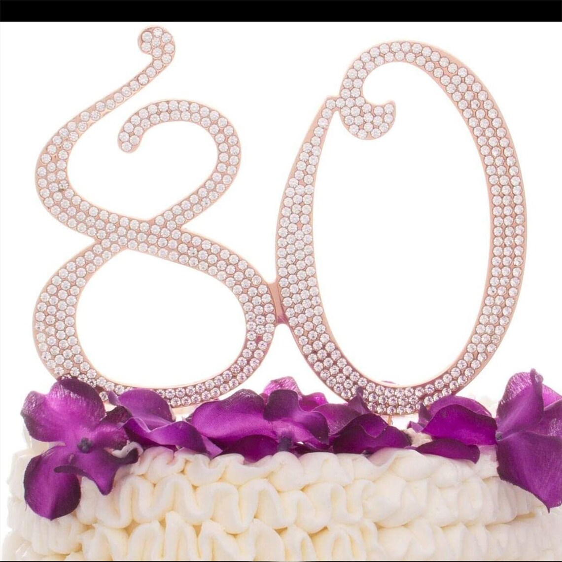 Small Crystal Rose Gold Birthday Cake Toppers Number Pick - Etsy